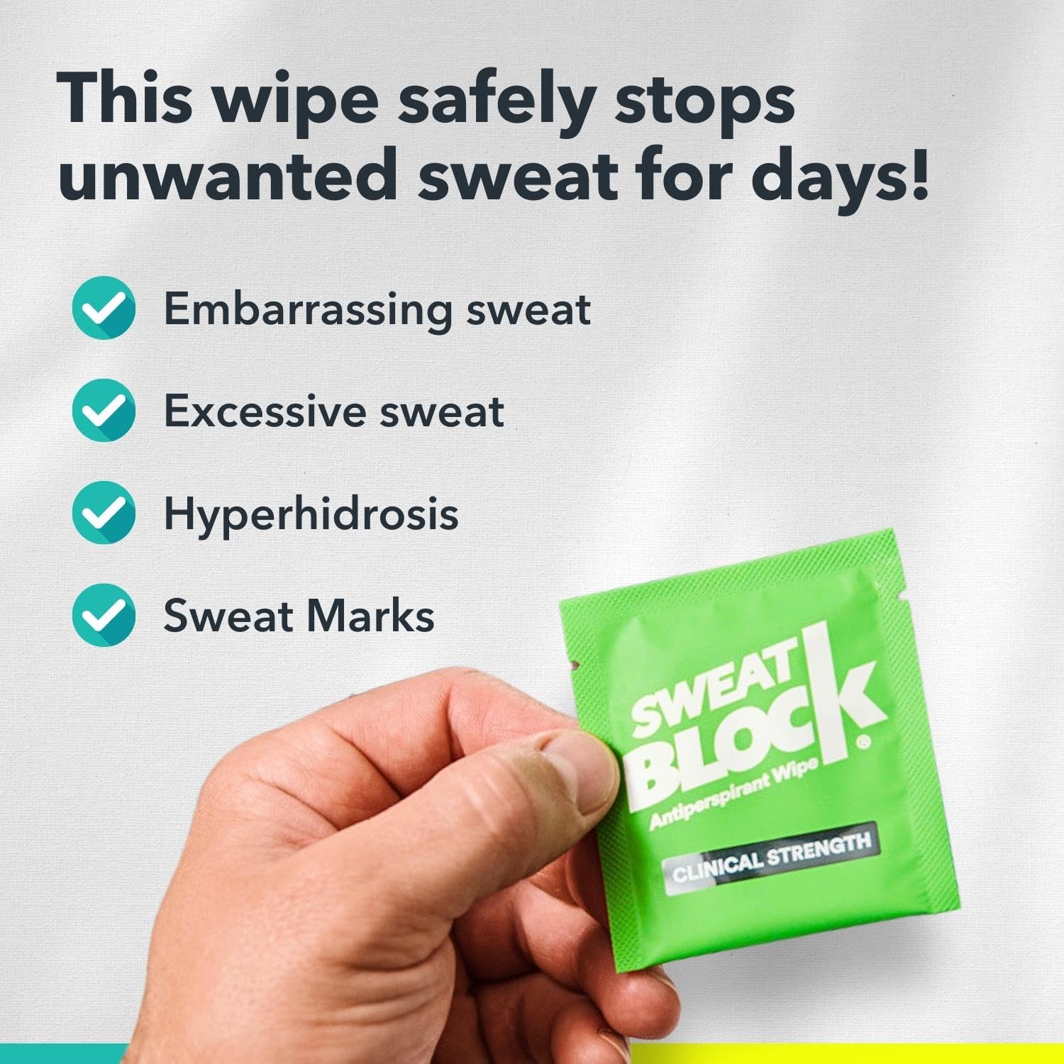 SWEAT BLOCK Antiperspirant Wipes